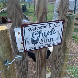 Cute Chicken Coop Décor Alumium Metal Sign, Chicken Coop Door Sign ...