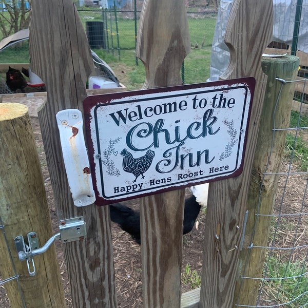 Cute Chicken Coop Décor Alumium Metal Sign, Chicken Coop Door Sign ...