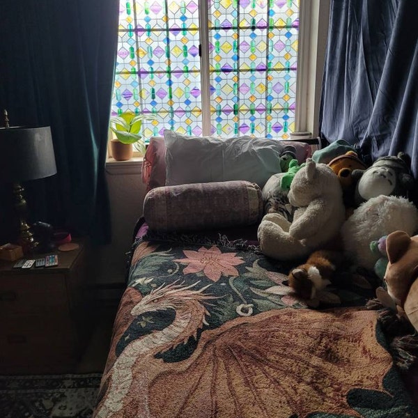 Retro Celestial Cotton Woven Throw Blanket, 90's Throwback Sun and Moon ...