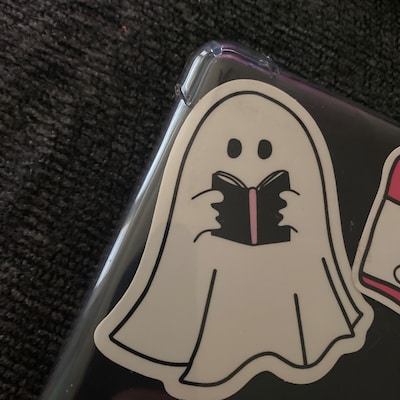Bookish Ghost Sticker Cute Ghost Sticker Spooky Sticker Vinyl Sticker ...