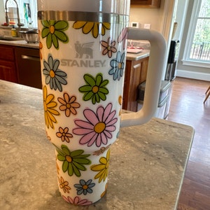 Neutral Floral Painted Stanley 30oz Tumbler - Etsy