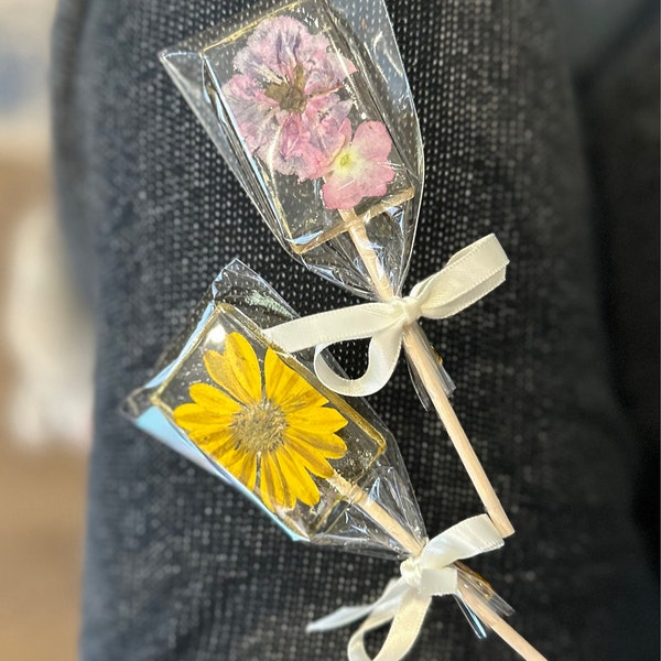 10 Wildflower Rectangle Lollipops - Etsy