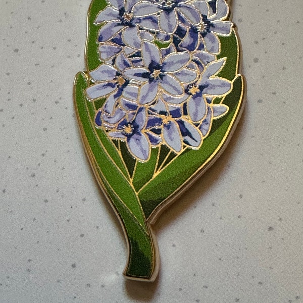 RETIRING Hyacinth Floral Enamel Pin, Purple Flower Accessory, Nature ...