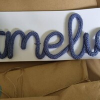 Knitted Wire Name Sign, Custom Wire Words, Name Sign for Nursery, Rope ...