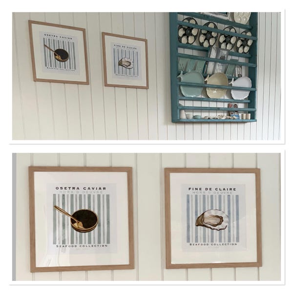 Oyster Art Print for a Modern Kitchen | Seafood & Shellfish Poster ...