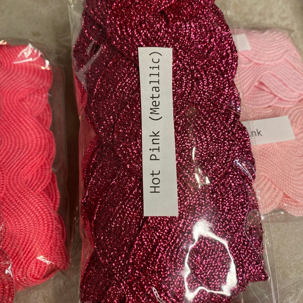 5 Yards Hot Pink Jumbo Metallic Rick Rack Trim, Metallic Rick Rack ...