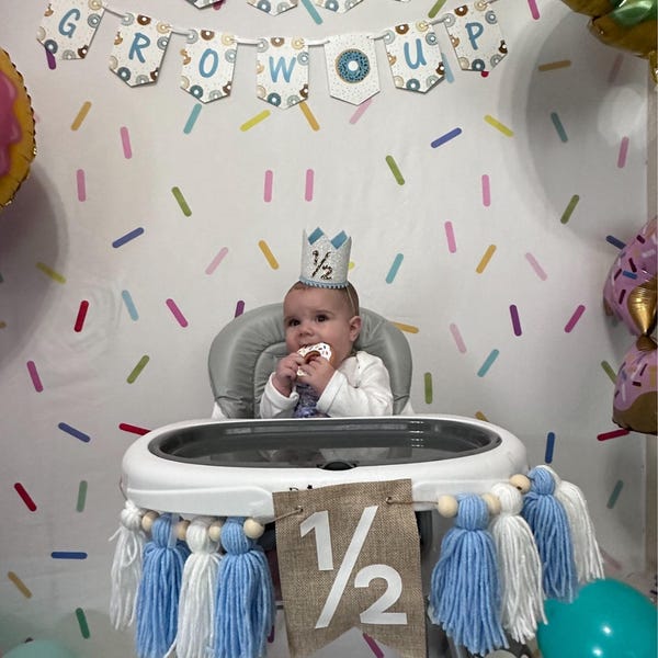 First Birthday High Chair Banner First Down Birthday Football Birthday ...