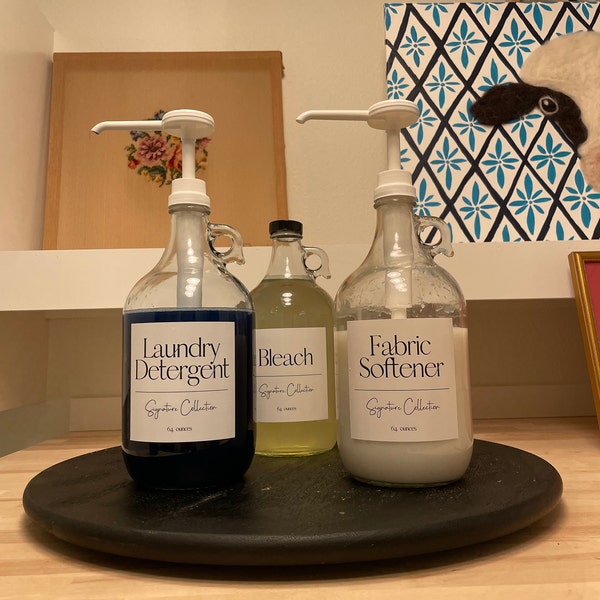 64-ounce Clear Glass Laundry Bottle | Signature Laundry Collection ...