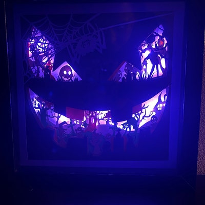 3D HALLOWEEN Svg Shadow Box Halloween Light Box Spooky Midnight ...