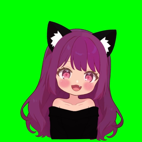 Cute Black Cat Vtuber Live2d Model / Premade / Customizable Vtuber ...