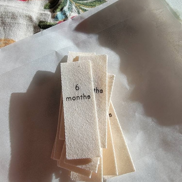 Custom Clothing Size Tags, Organic Cotton Sew in Size Labels, Pack of ...