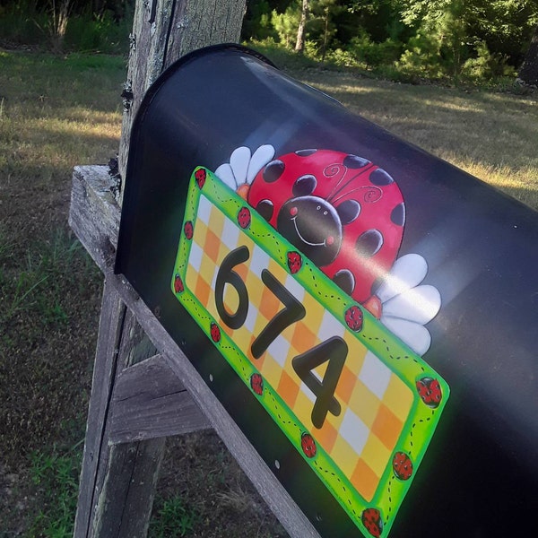 Mailbox Magnet Partial Cover Ladybug Address Numbers With Set of 2 ...