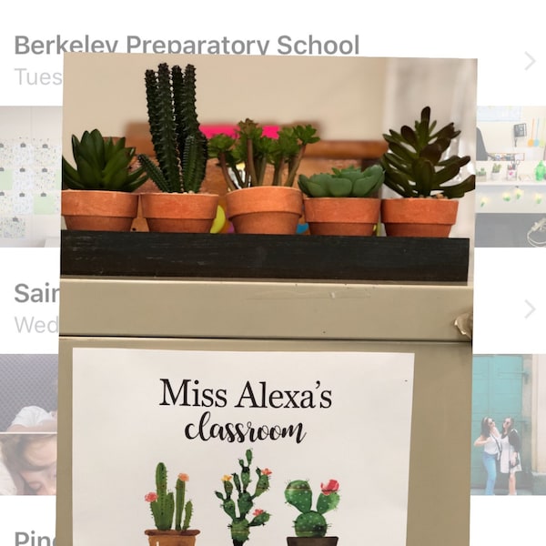 Teacher Gift Cactus Classroom Printable Sign First Day of School Gift ...