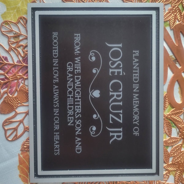 Personalized Outdoor Memorial Plaque | Engraved Aluminum Sign With ...