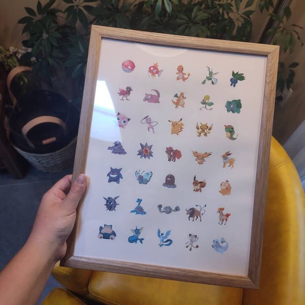 Pokémon Gradient Gen 1 Print Minimal Pokemon Art Cozy Games Pokemon ...