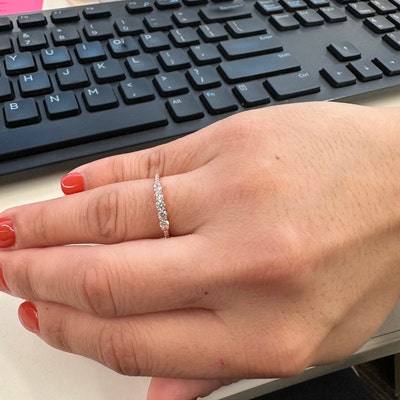 Dainty CZ Stacking Ring, Gold Minimalist Ring, CZ Ring, Simple Diamond ...