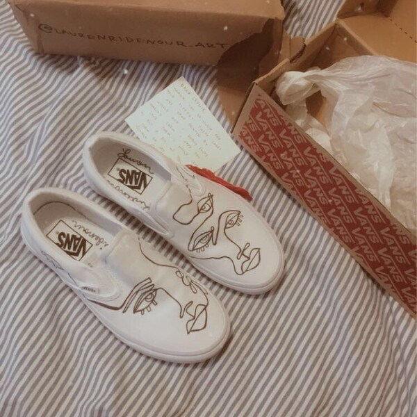 Custom Vans Made to Order Hand Painted Vans Abstract Gift Unique Gift ...