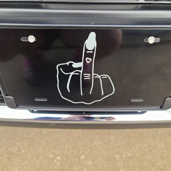 Girly Middle Finger Funny Front License Plate | Vanity Plate | Car Tag ...
