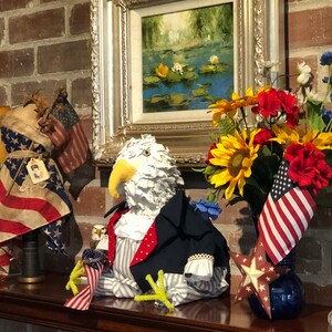 Primitive Patriotic Bald Eagle Decor Patriotic Cloth Doll Fourth of ...