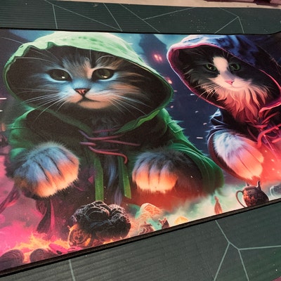 Commander Cat Playmat MTG Cat Playmat Gathering Playmat TCG RPG ...