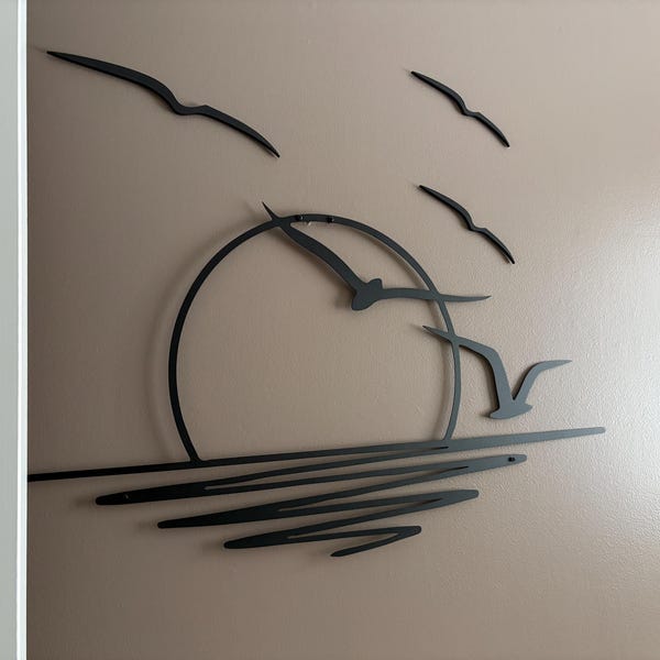 Sun Over Water Wall Decor | Wave Wall Art | Ocean Wave Wall Art | Sun ...