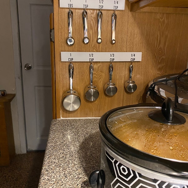 Measuring Cup and Spoon Holder Set, Organizer, Hanger, Kitchen Storage ...