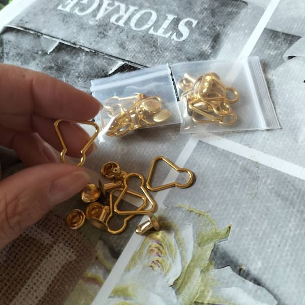 B159 Bronze/gold/silver/dark Gun Color 13.5×15mm Mini Overall Buckles ...