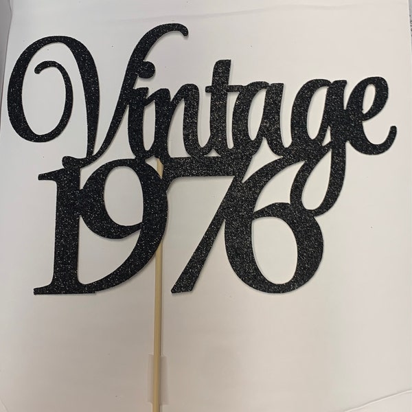 Vintage 1971 Cake Topper, Birthday Cake Topper, Birth Year Cake Topper ...