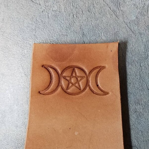 Triple Moon Symbol Wiccan Texture Stamp for Earring Pendant Embossing ...
