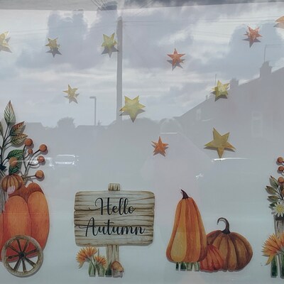 Autumn Window Decal for Fall Decoration Autumn Woodland - Etsy