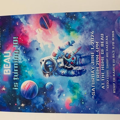 Outer Space Birthday Invitation, Personalized Invite for Boys Girls ...