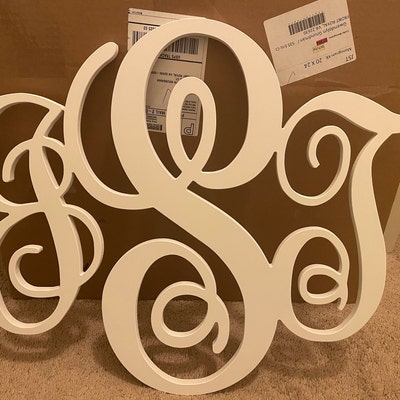 Gold Monogram Wall Hanging Wall Letters Custom Painted - Etsy