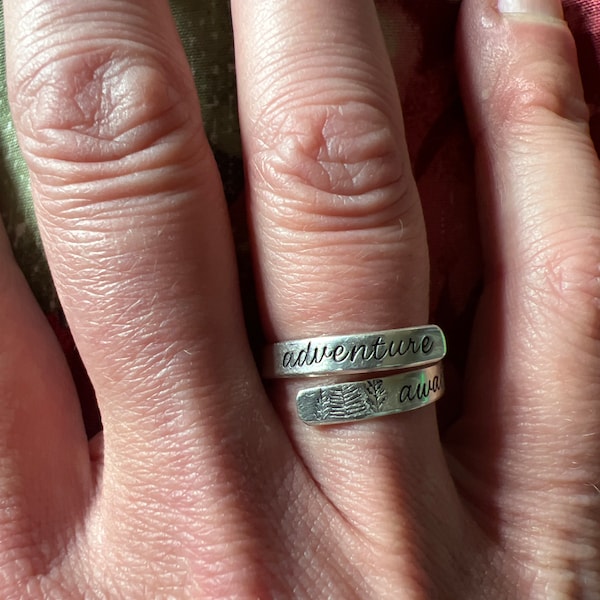 Adventure Awaits Ring Sterling Silver Wrap Ring - Etsy