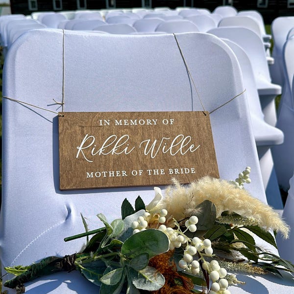 In Memory Sign, Memory Chair Sign for Loved One, in Memory Wedding Sign ...