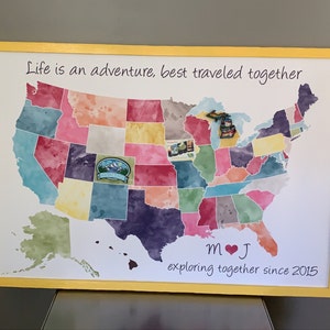 Our Adventures World Map Map for Couple Who Love Traveling. | Etsy