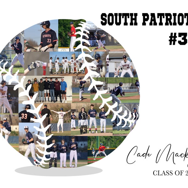 PRINTABL Baseball Photo Collage, Coach Gift, Softball Senior Night Gift ...