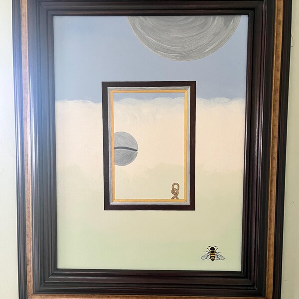 Classic Wood Picture Frame, BLUE Ornate Frame, Floral Details, Antique ...