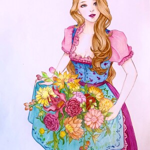 MARIA/ Coloring Page PDF for Adults, Grayscale Coloring, A4, Beautiful ...