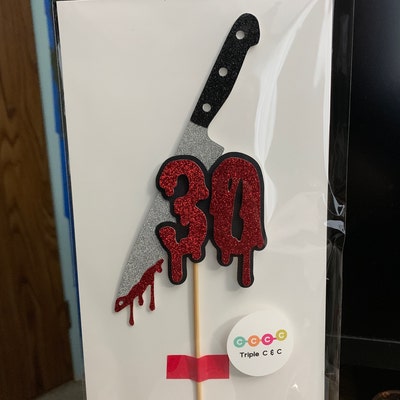 Horror Knife Cake Topper/horror Cake Topper/halloween Happy Birthday ...