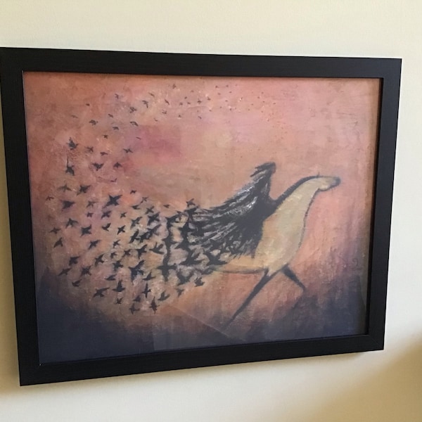 Raven Wind Art Print Crows With Powerful Woman Shaman Rider Equestrian ...