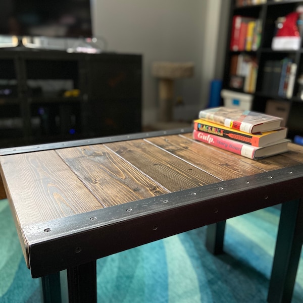 Reclaimed Distressed Custom Made Industrial Coffee Table, Wood, Raw ...