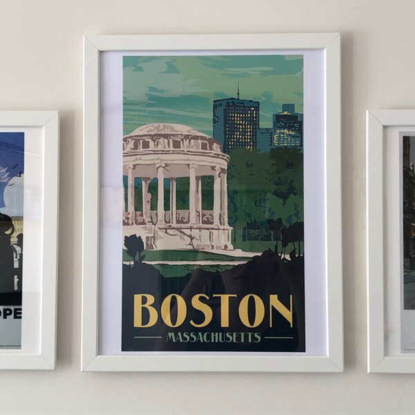Boston Massachusetts - Vintage Travel Poster - Etsy