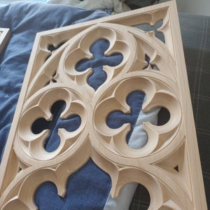 PNL-38 Gothic Scroll Carved Wood Screen Panels, 25-3/4x11-3/4, Supplied ...