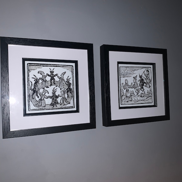 Framed Print of Woodcut Witches Dancing With Devils - Etsy