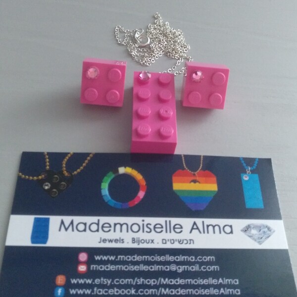 Light Pink LEGO® Brick 2x4 With a 'diamond' Color SWAROVSKI® Crystal on ...