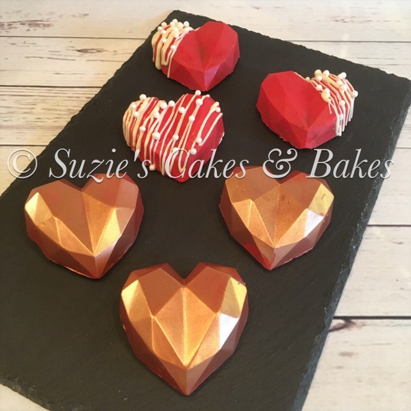 Diamond Heart 3D Cakesicle Silicone Mould - Cake Gems , Cake Hearts ...