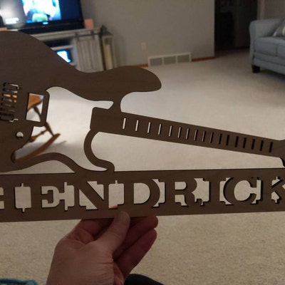 Guitar Name Sign, Nursery Decor, Personalized Wood Sign, Music Gift ...