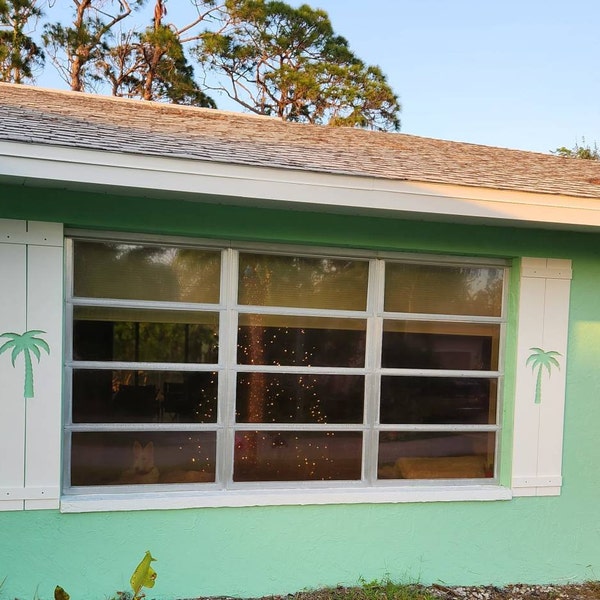PVC Palm Tree Exterior Shutter: Customize Your Shutter Height - Etsy