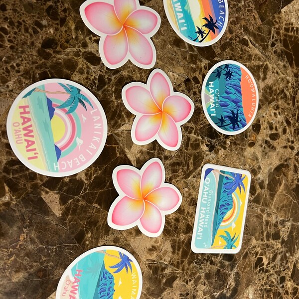 Kawaii Oahu Map Sticker Hawaii - Etsy