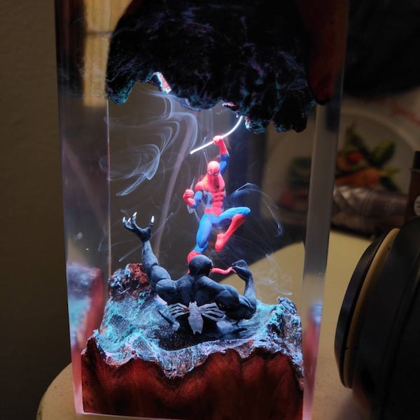 Shark Vs Kraken Fight Diorama Megalodon Hunting Ocean Theme Epoxy Lamp ...